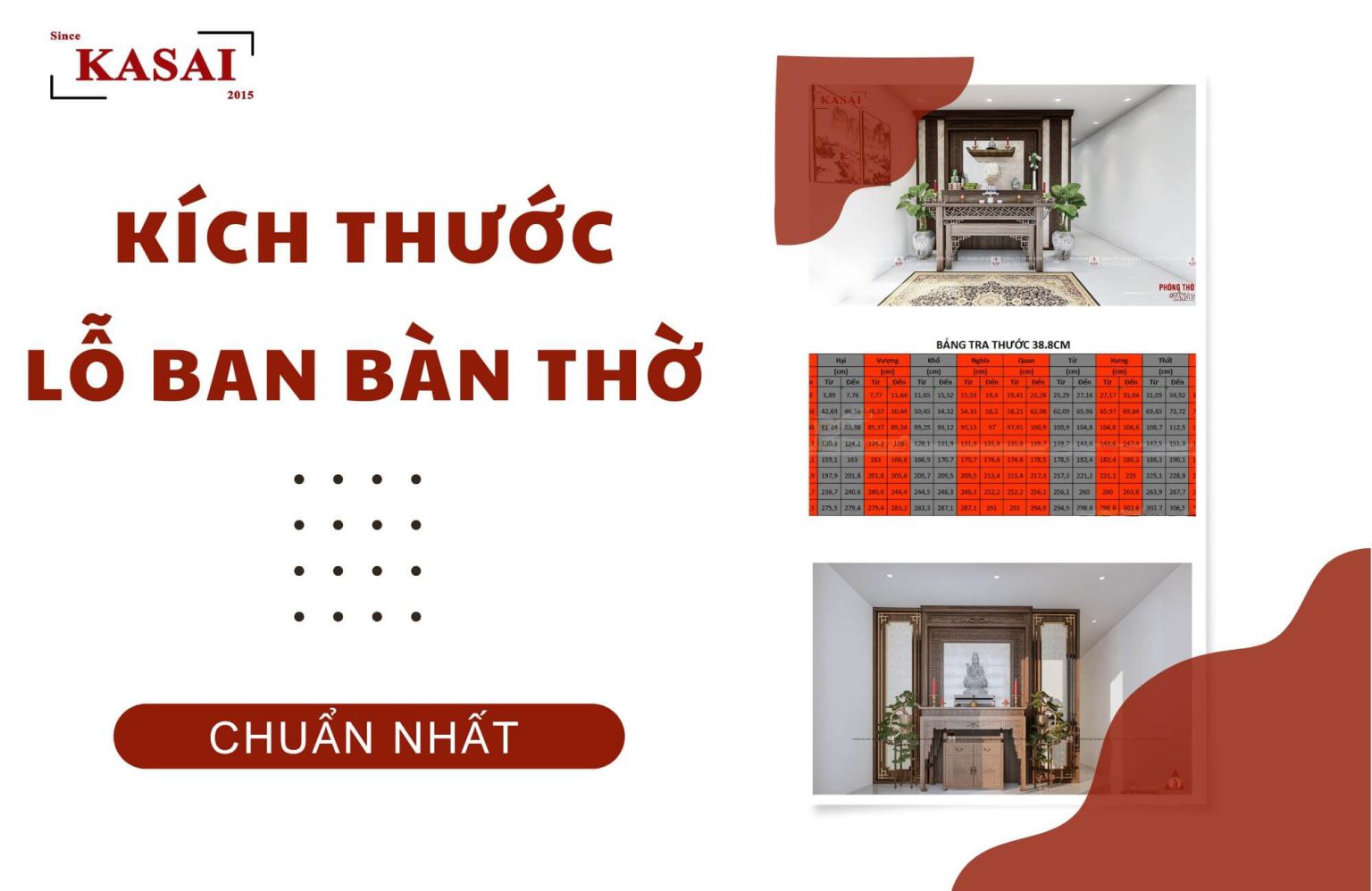 Kích thước lỗ ban bàn thờ chuẩn phong thủy 2025 chuẩn nhất